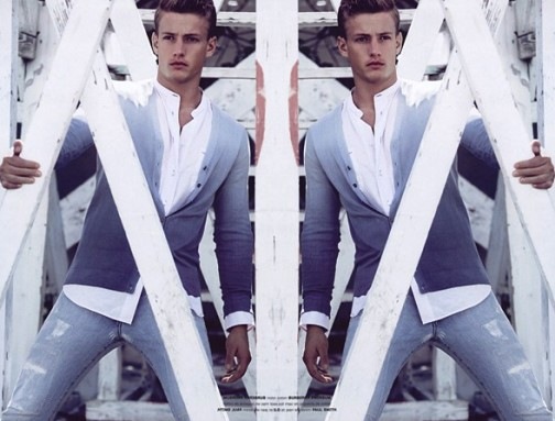 Blaine Cook Rocks Denim For L'Optimum | Homotography
